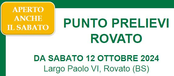 Comune di Rovato - Apertura Punto Prelievi Rovato
